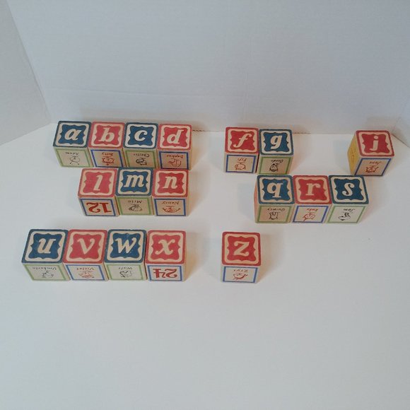 Toys | Wood Blocks Alphabet Numbers Learning Blocks | Poshmark